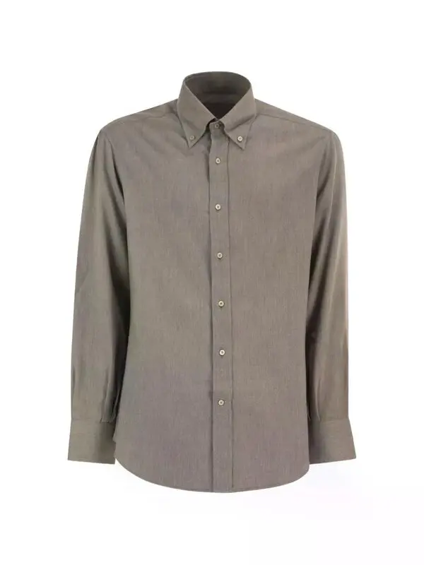 Brunello Cucinelli Button-down Box-pleat Shirt - Grey