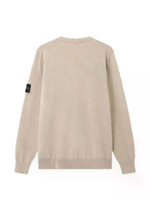 Stone Island Logo-patch Crew-neck Sweater - Neutrals