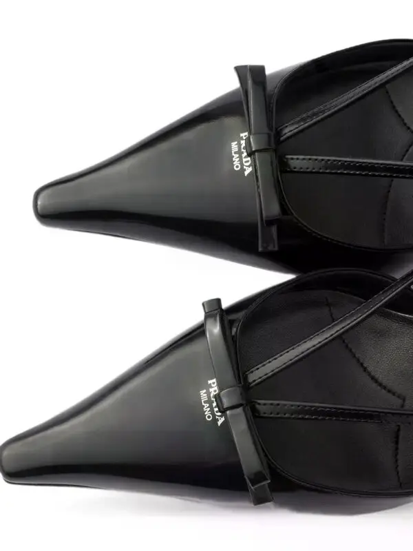 Prada Brushed-leather Slingback Pumps