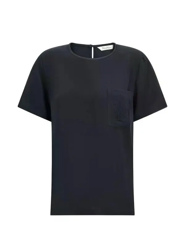 Max Mara Logo-embroidered Silk T-shirt - Black