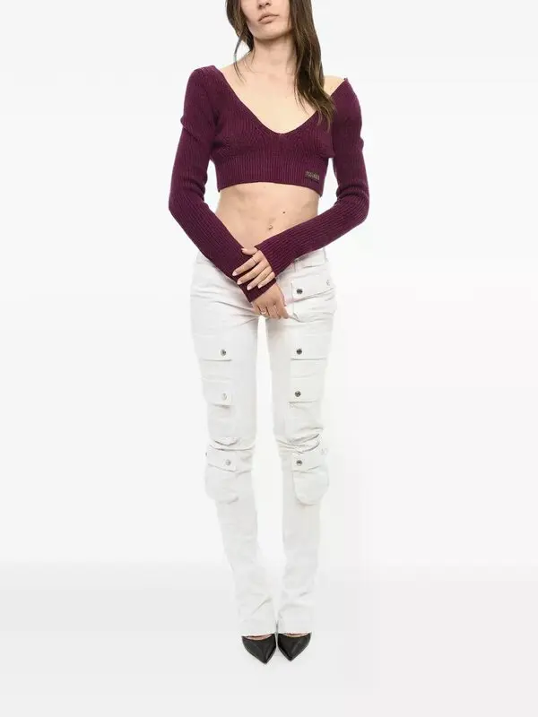Dsquared2 V-neck Cropped Knit Top