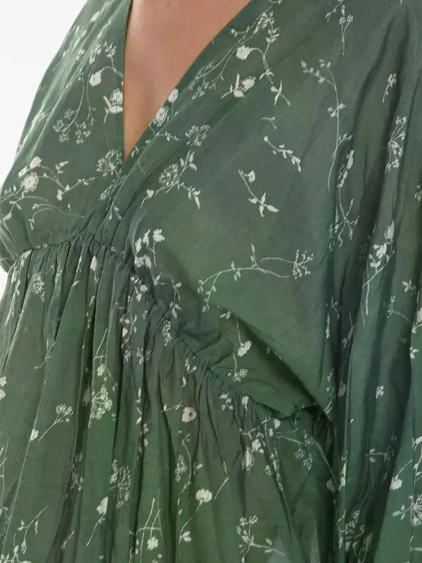 SAMSOE SAMSOE Floral-print Puff-sleeve Blouse