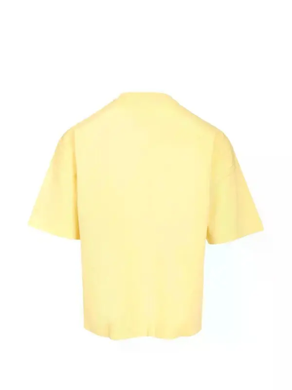 Palm Angels Logo-print Drop-shoulder T-shirt - Yellow