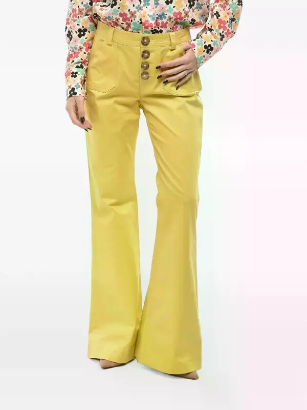 INES DE LA FRESSANGE PARIS Patch-pocket Bootcut Trousers - Yellow
