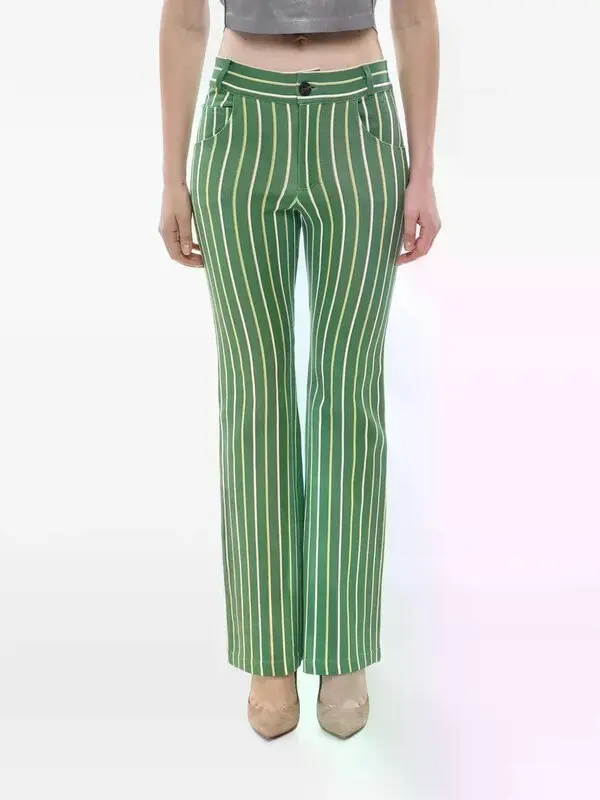 Marni Striped-pattern Five-pocket Trousers - Green