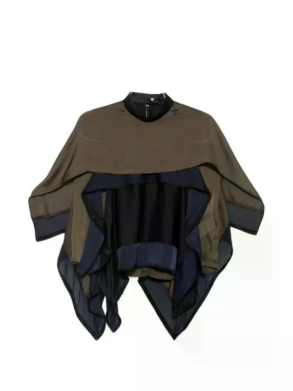 Sacai Layered Asymmetric-hem Blouse - Green