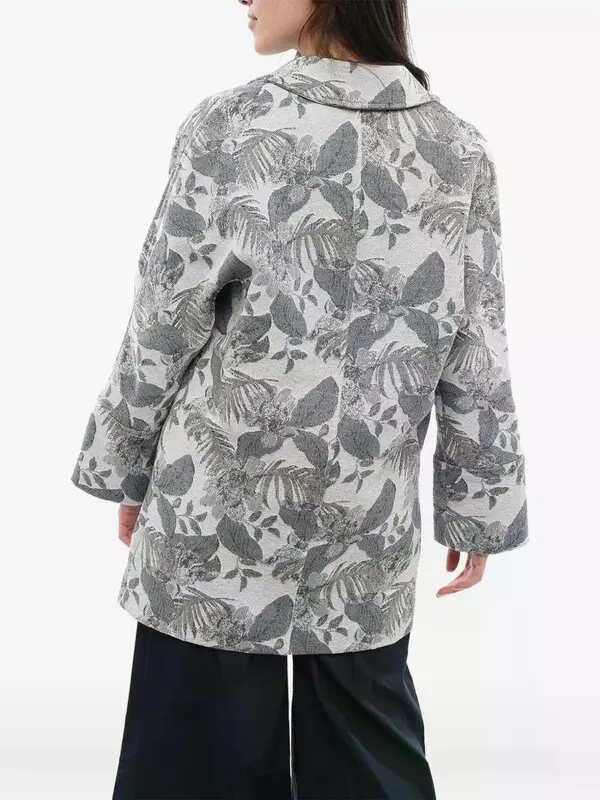 Woolrich Floral-print Jacquard Coat - Grey