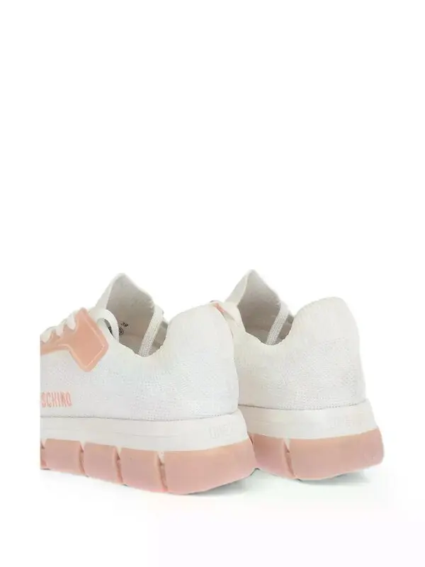 Moschino Perforated Panelled Sneakers - White