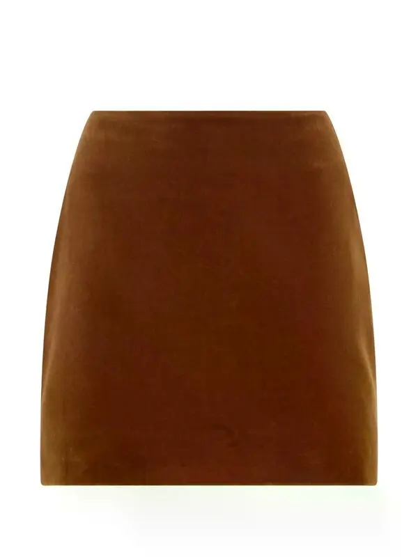 BLAZÉ MILANO Coci Velvet Smiley Mini Skirt - Brown