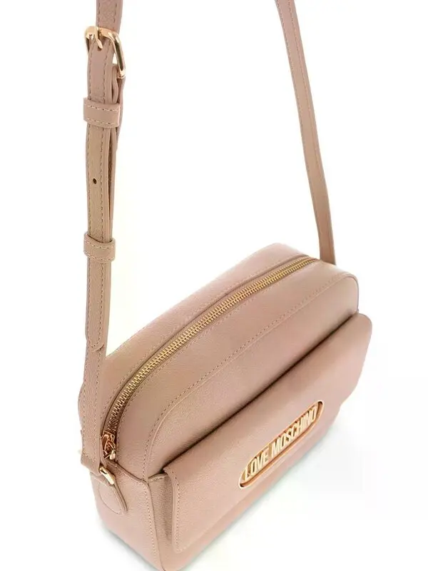 Moschino Logo-plaque Pebbled Shoulder Bag