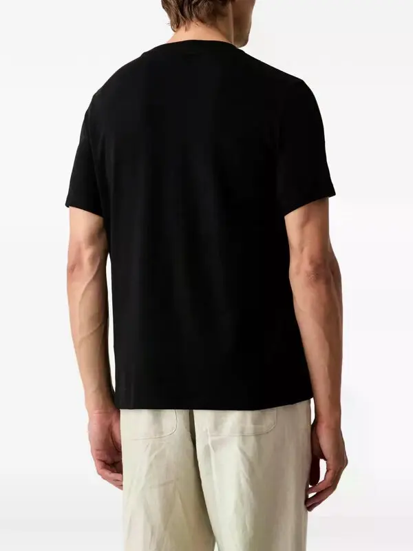 Karl Lagerfeld Logo-plaque Mandarin-collar T-shirt