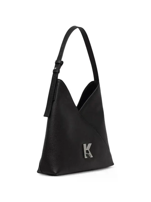 Karl Lagerfeld Logo-plaque Pebbled-texture Tote Bag - Black