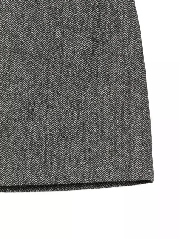 BLAZÉ MILANO Herringbone-pattern Mini Skirt - Grey
