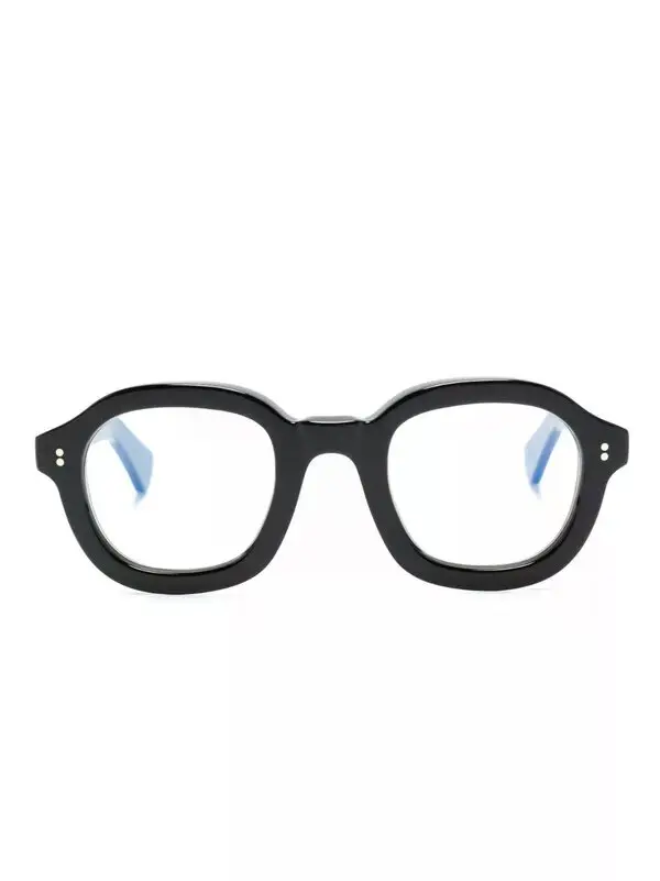 LESCA Round-frame Optical Glasses - Black