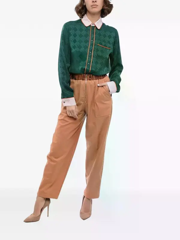 FORTE_FORTE Elastic-waistband Zip-fastening Trousers