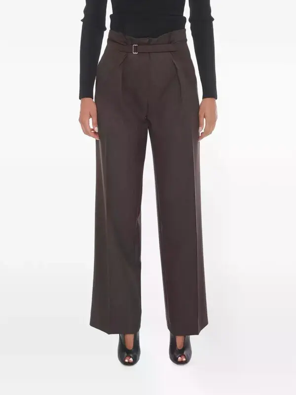 SUPER BLOND Pleated Wide-leg Trousers - Brown