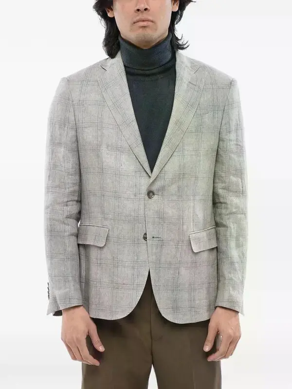 Corneliani Check-pattern Single-breasted Blazer - Grey