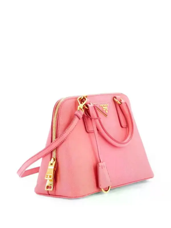 Prada Promenade Bag Saffiano Leather Small Satchel - Pink