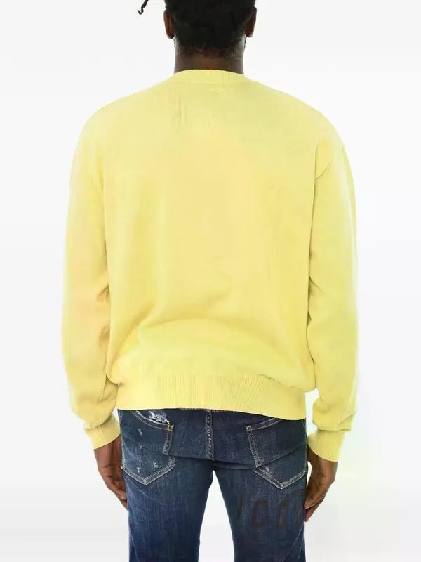 Dsquared2 Logo-embroidered Crew-neck Sweater - Yellow