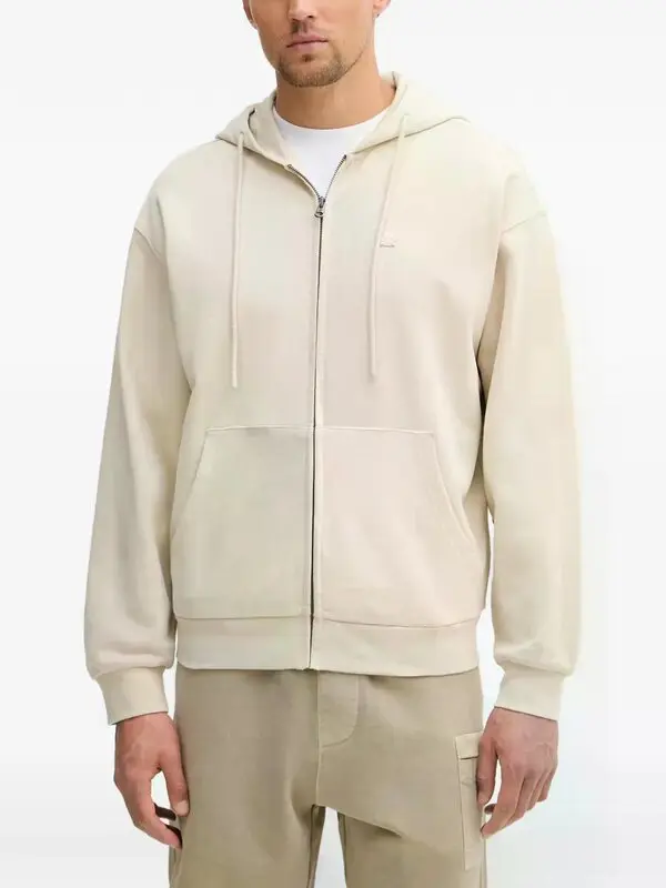 BENETTON Zip-up Drawstring Hoodie - Neutrals