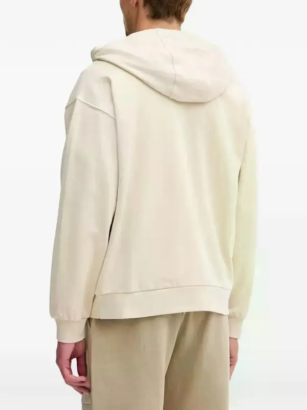 BENETTON Zip-up Drawstring Hoodie - Neutrals