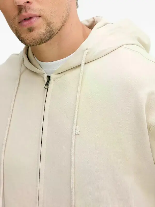 BENETTON Zip-up Drawstring Hoodie - Neutrals