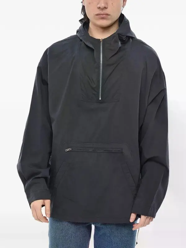 Givenchy Half-zip Long-sleeve Cotton Hooded Jacket - Blue