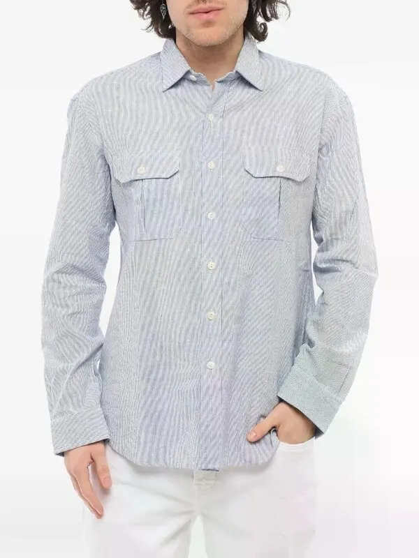 SALVATORE PICCOLO Alberto Striped Shirt - Blue