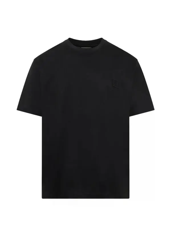 WOOYOUNGMI Flower-print Logo-patch T-shirt - Black