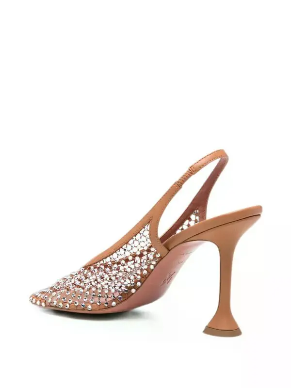 Amina Muaddi Dolly Crystal-embellished Mesh Pumps