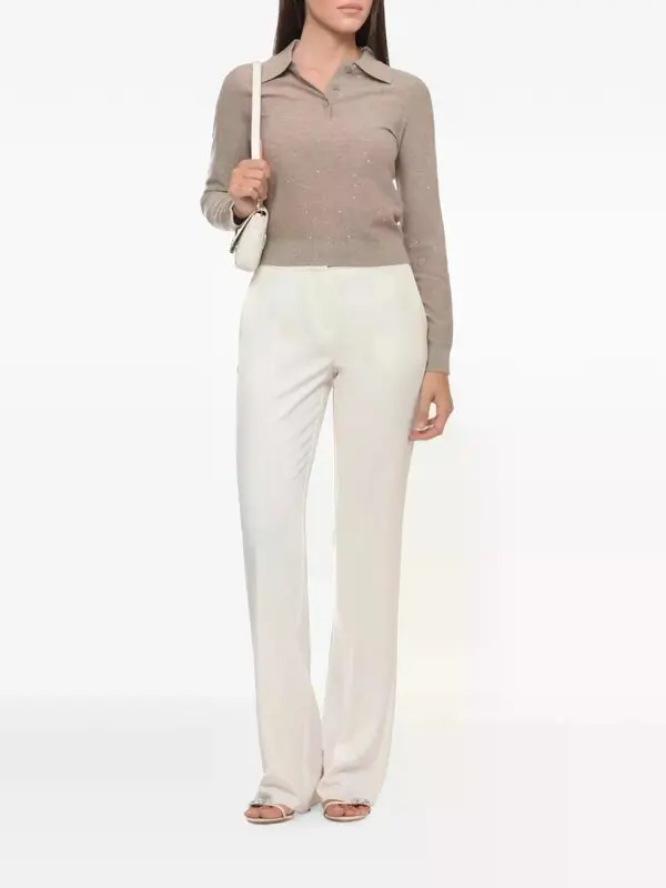 EMME Sequin-embellished Lurex-detail Polo Top