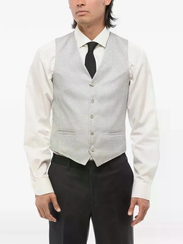 Corneliani Polka-dot Welt-pocket Waistcoat - Grey