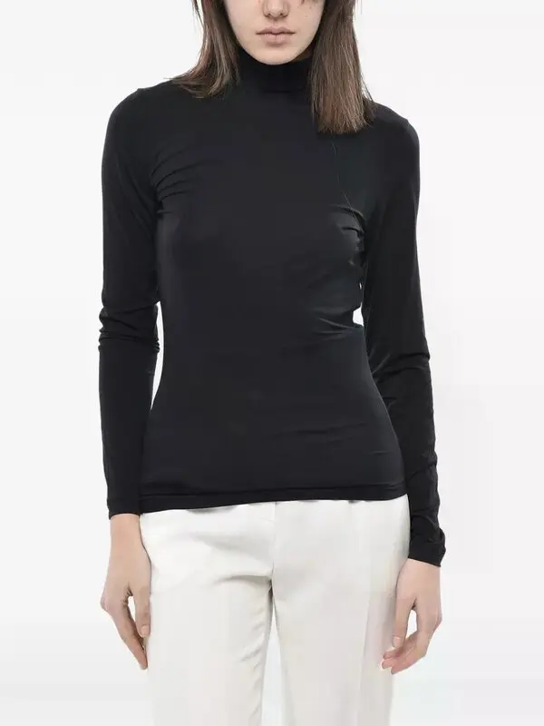 Aspesi High-neck Long-sleeved T-shirt - Black