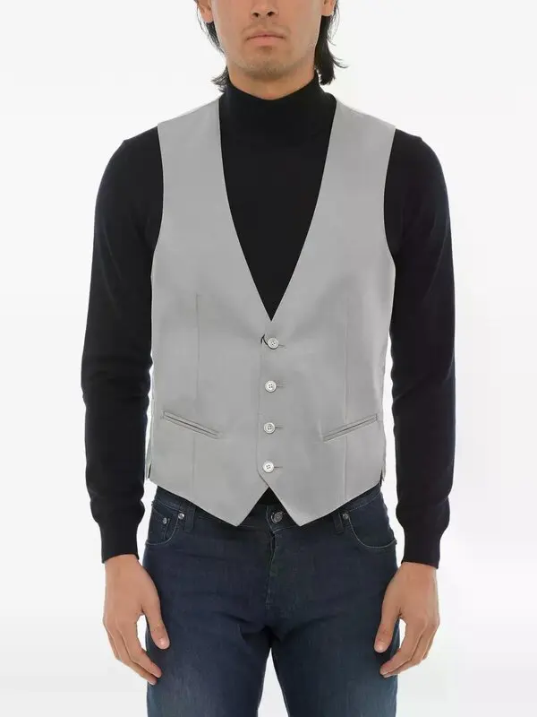 Corneliani Single-breasted Sleeveless Waistcoat - Grey