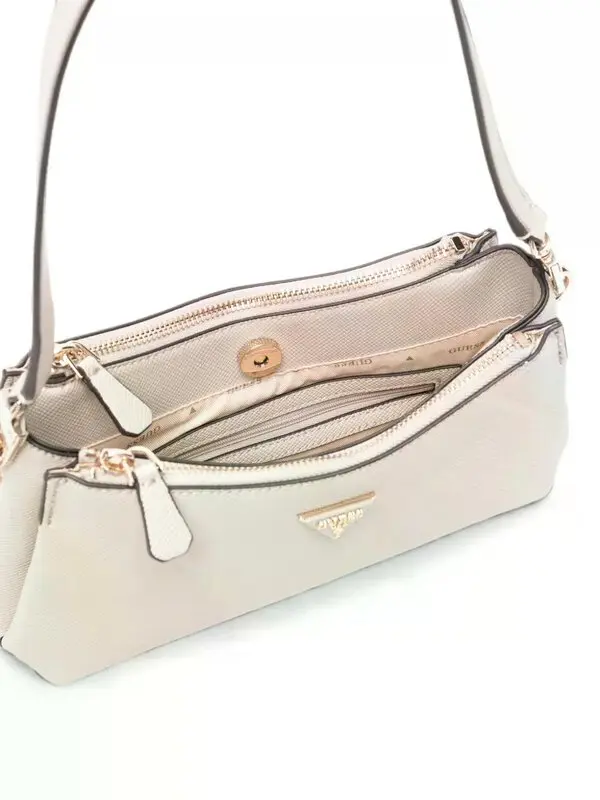 Guess Logo-plaque Textured-finish Shoulder Bag