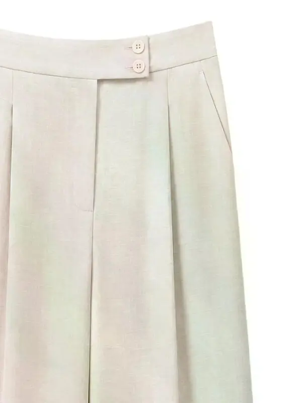 Eleventy Pleated Wide-leg Trousers - Neutrals