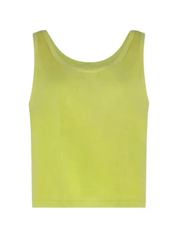The Great. Ribbed-knit Tank Top - Yellow