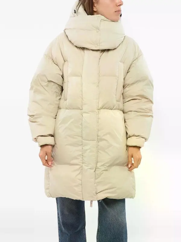 Bacon Detachable-hood Padded Coat - Neutrals