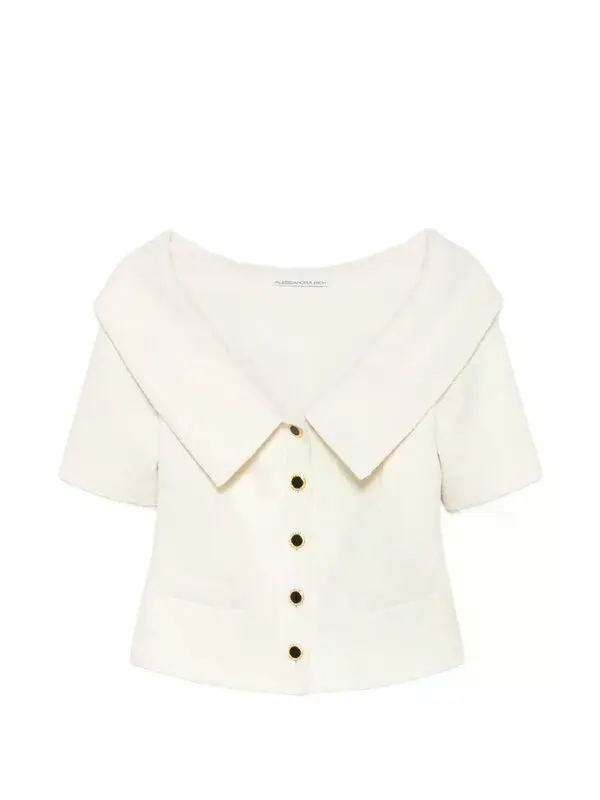 Alessandra Rich Off-shoulder Bouclé Jacket