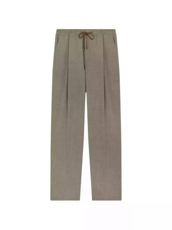 RETORI Drawstring-waist Pleated Tailored Trousers - Grey