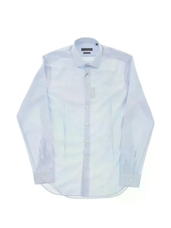 Corneliani Checked-pattern Slim-fit Shirt - Blue