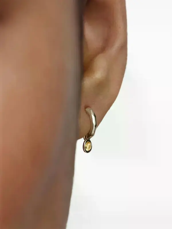 Monica Vinader Citrine-pendant Hoop Earrings