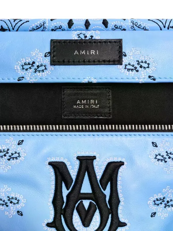 Amiri Bandana Print Leather Bum Bag
