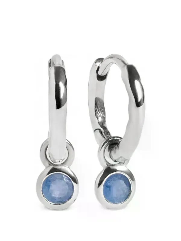 Monica Vinader Sapphire-pendant Hoop Earrings - Silver