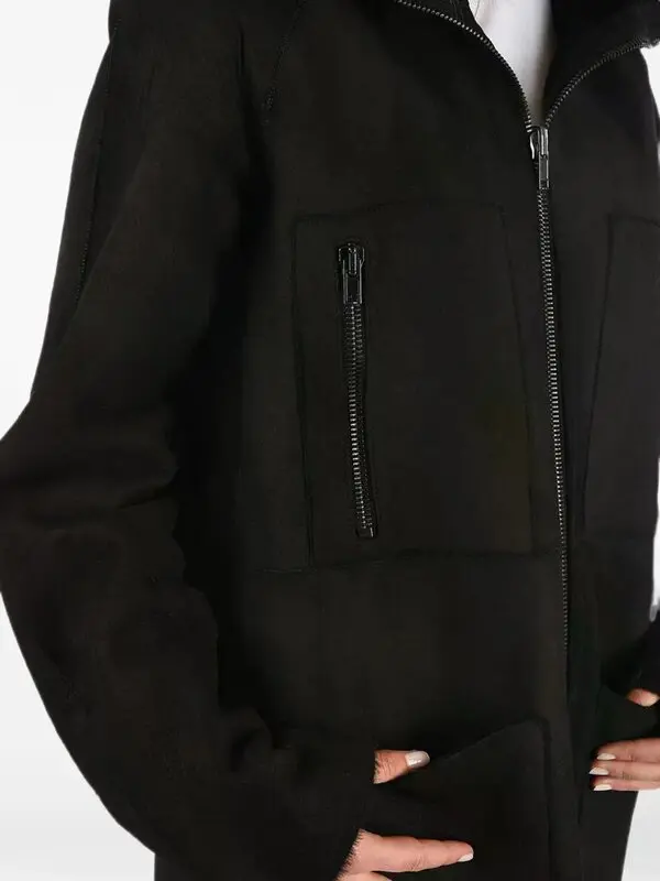 DIESEL® Hooded Zip-up Leather Coat
