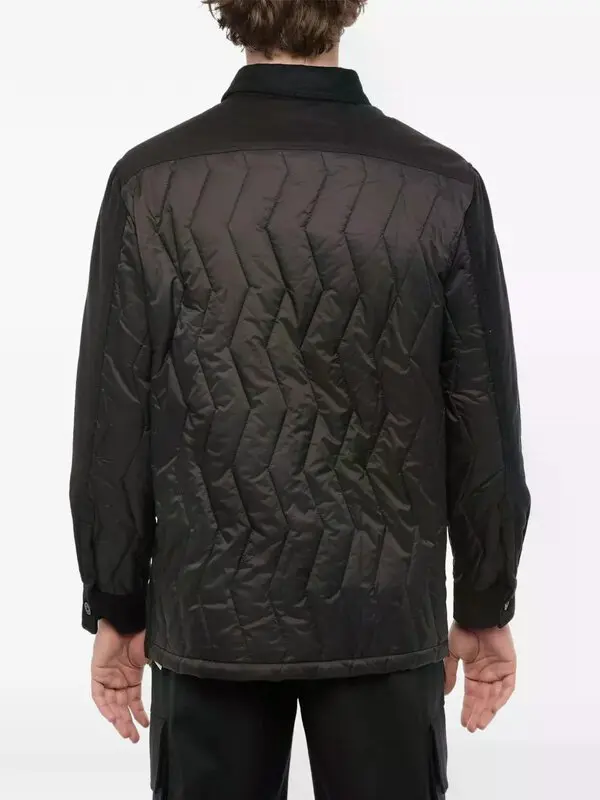 Neil Barrett Quilted-panel Ribbed-velour Overshirt