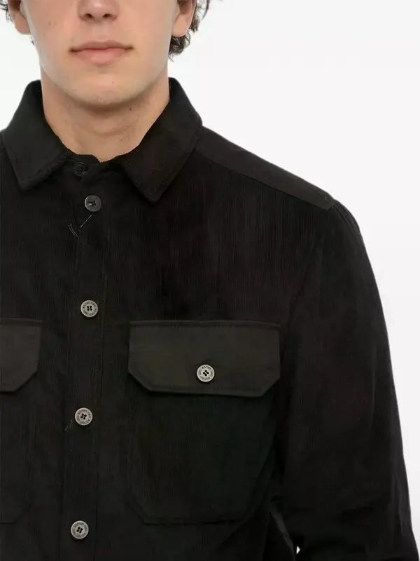 Neil Barrett Quilted-panel Ribbed-velour Overshirt