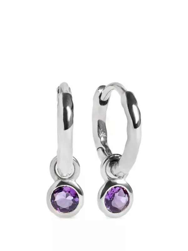 Monica Vinader Gemstone-pendant Hoop Earrings - Silver