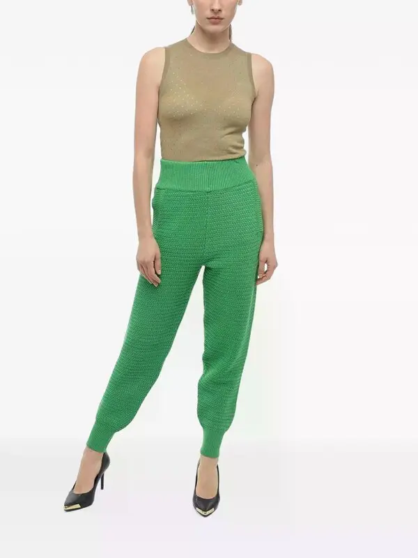 ART ESSAY High-waisted Cotton-knit Track Pants