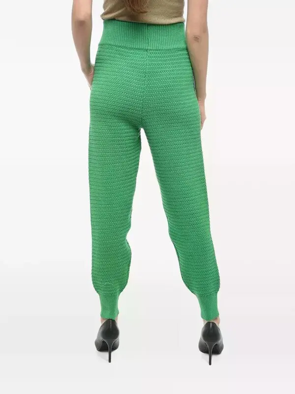 ART ESSAY High-waisted Cotton-knit Track Pants